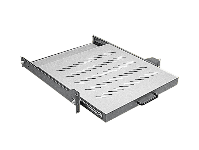 Tecnosteel 19" Pull out shelf 470mm, 2U, Max. 50Kgs - Grey