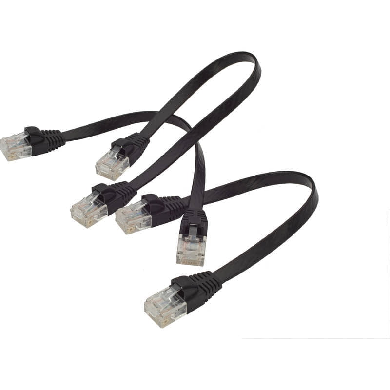 Excel cat6 UTP flat p/l 200mm - Black